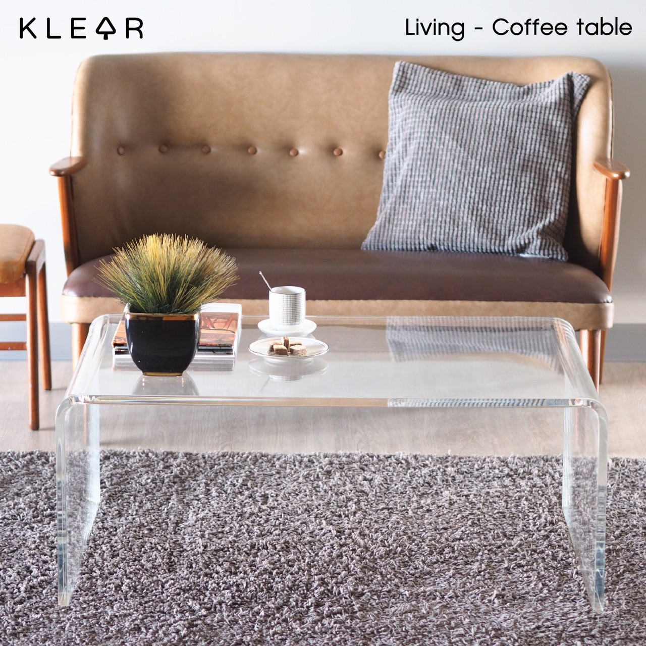 KlearObject อะคริลิค ชั้นวาง/โต๊ะ สำหรับ LIVING (M) ขนาด 100x60x40cm. สีใส - ThaiPick